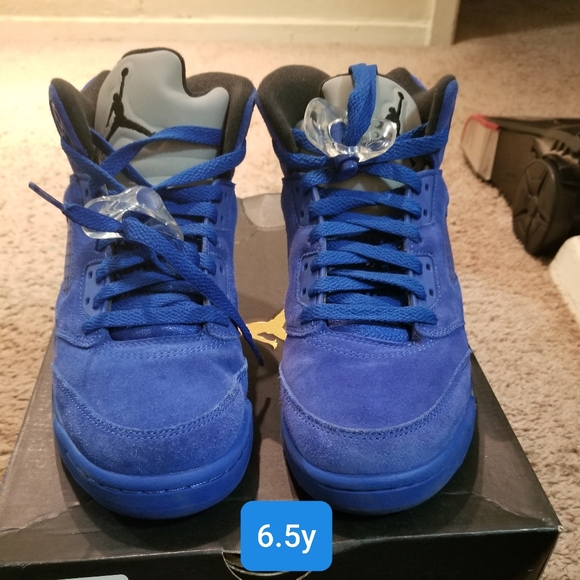 Jordan | Shoes | Blue Suede Jordan 5s | Poshmark